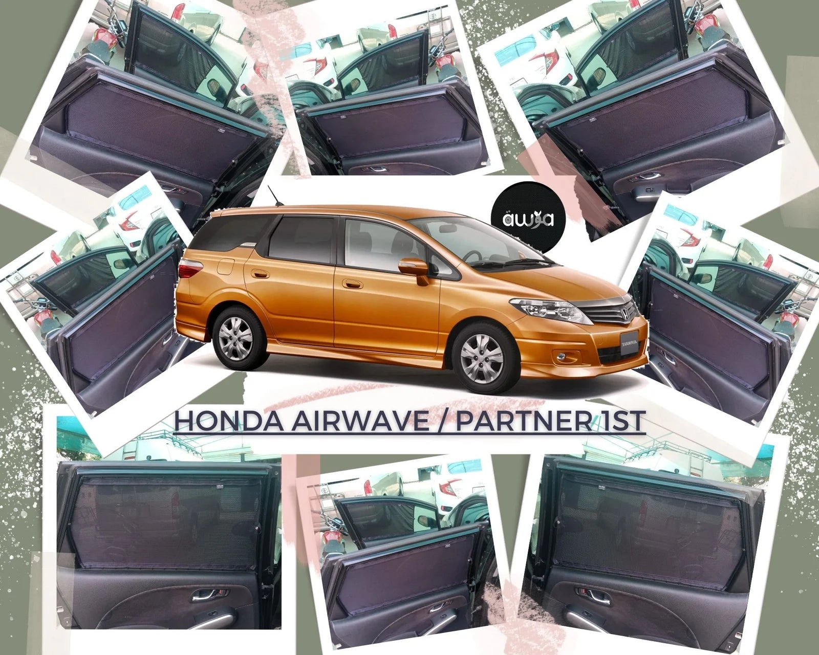 Awra Window Curtains Sun Shades (Car Pardy) for Honda Airwave 2006 - 2 ...