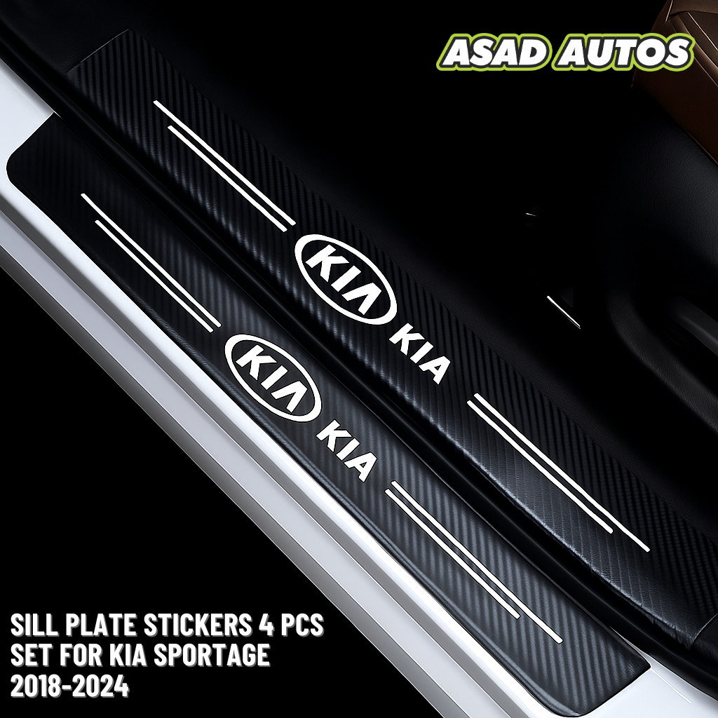 Carbon Fiber Sill Plate Sticker for Kia Sportage 2018–2024 – Premium ...