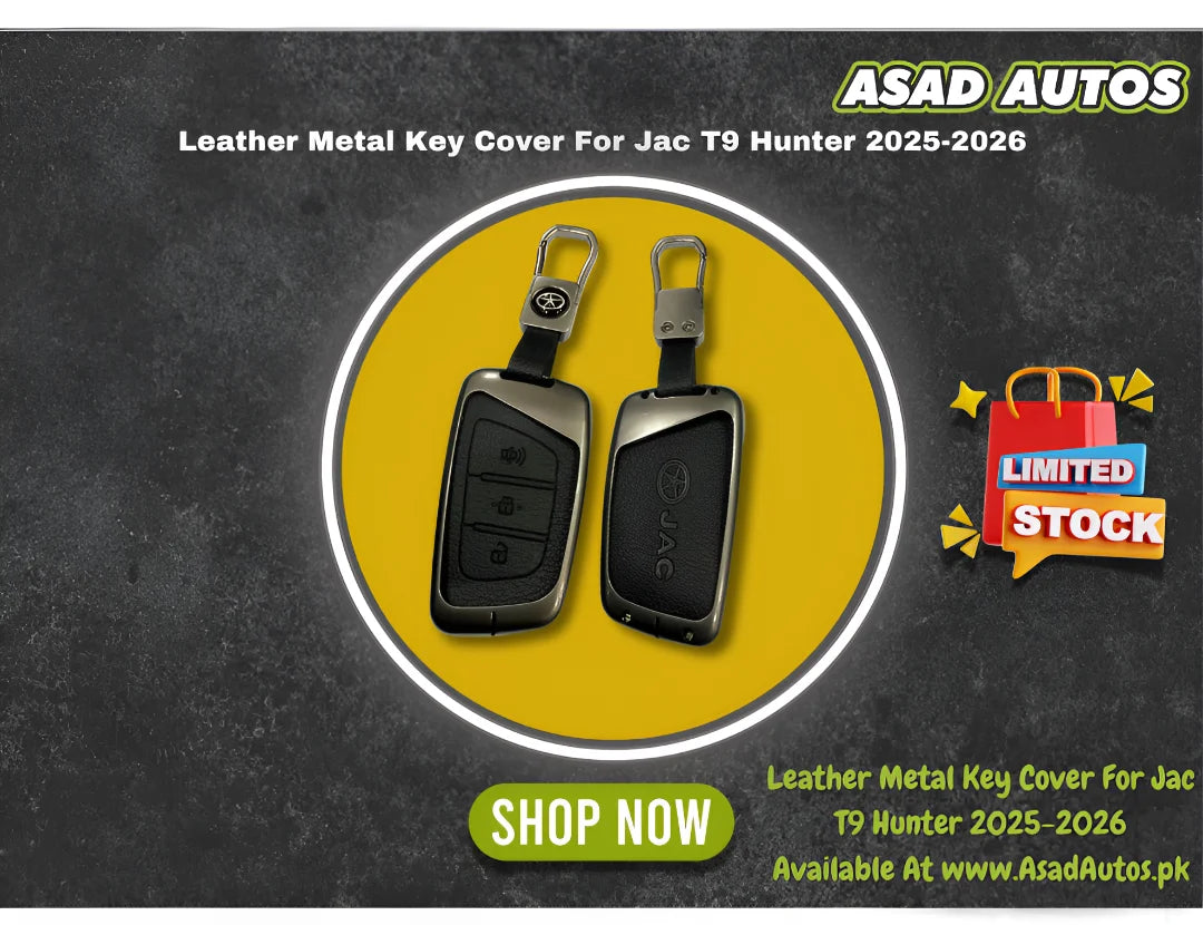 Leather Metal Key Cover For Jac T9 Hunter 2025-2026 | Premium Car Key ...