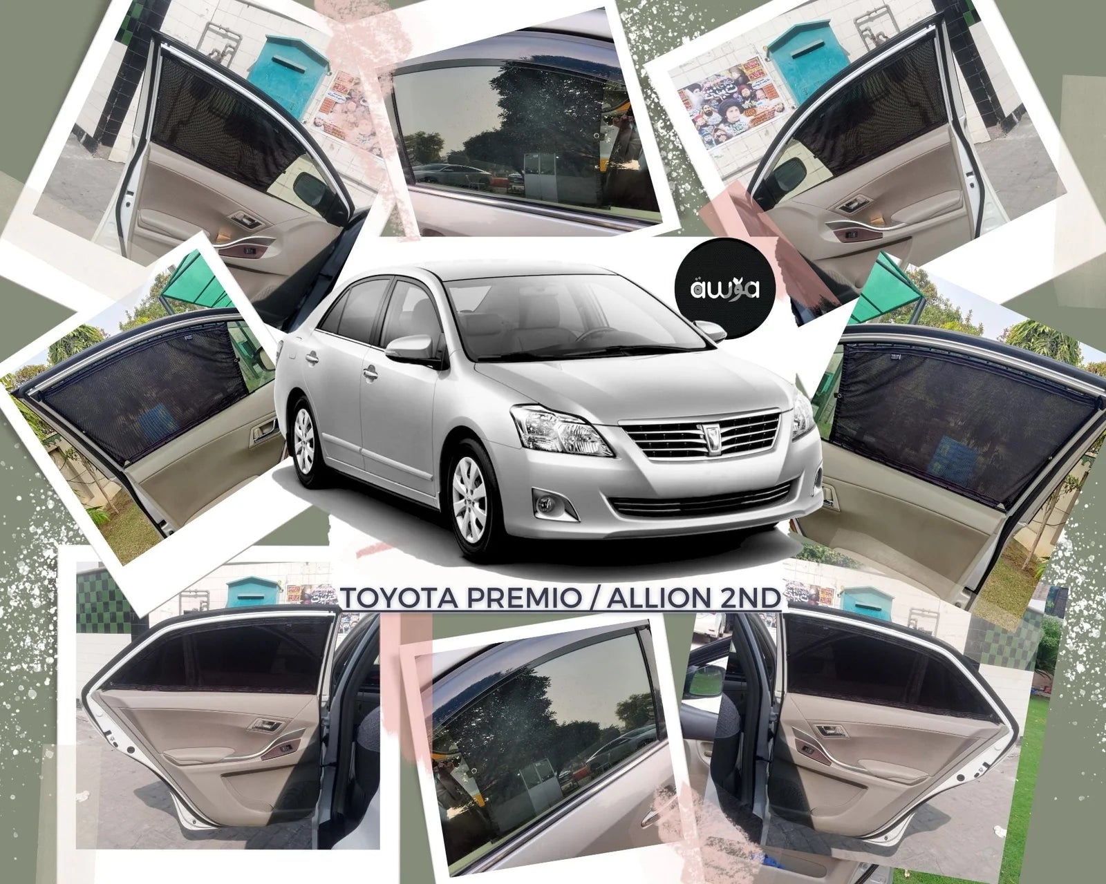 Awra Window Curtains Sun Shades (Car Pardy) for Toyota Premio 2007 - 2 ...