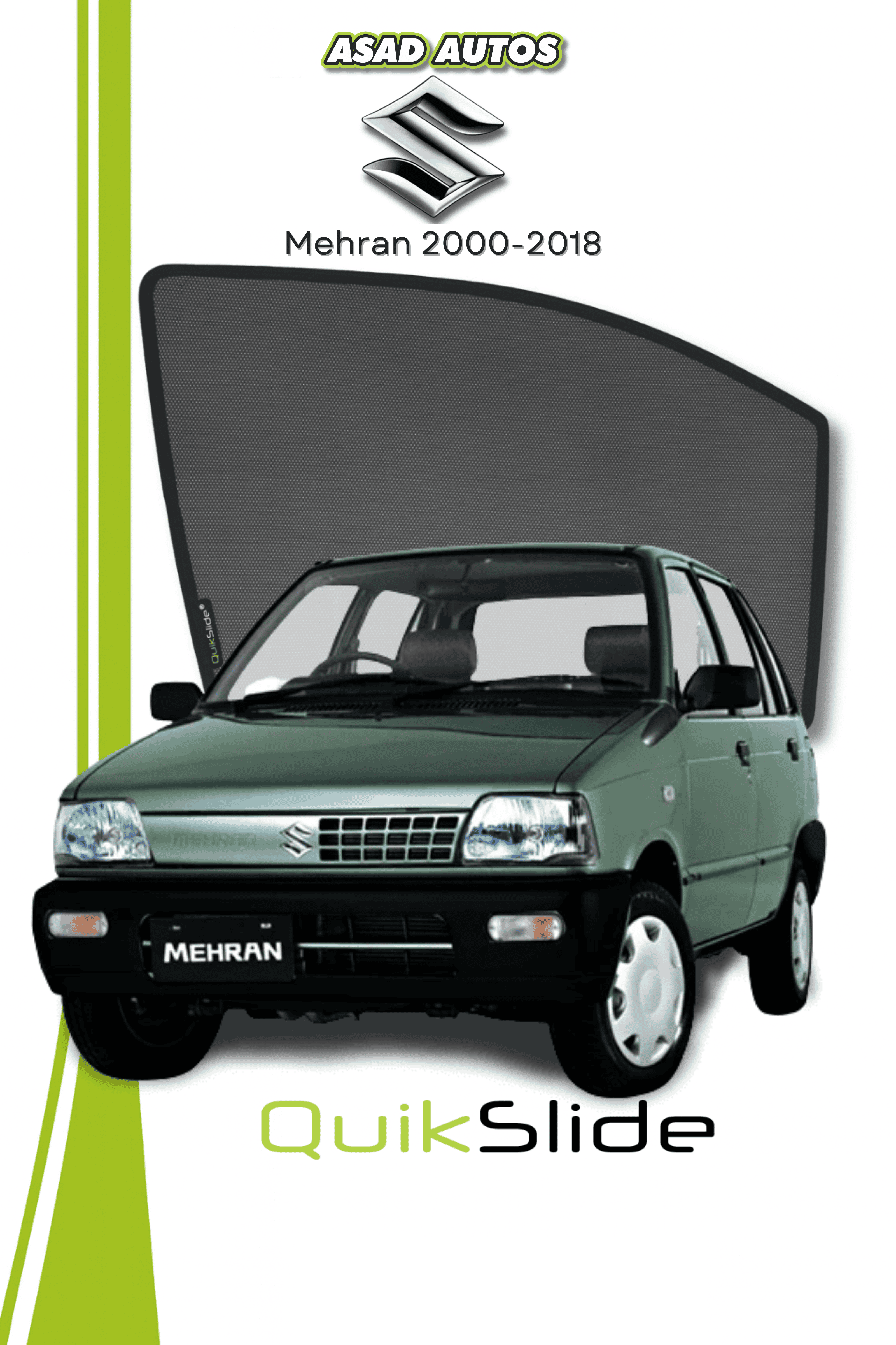 QS | QuikSlide Window Sun Shades (Car Pardy) For Suzuki Mehran 2000-20 ...
