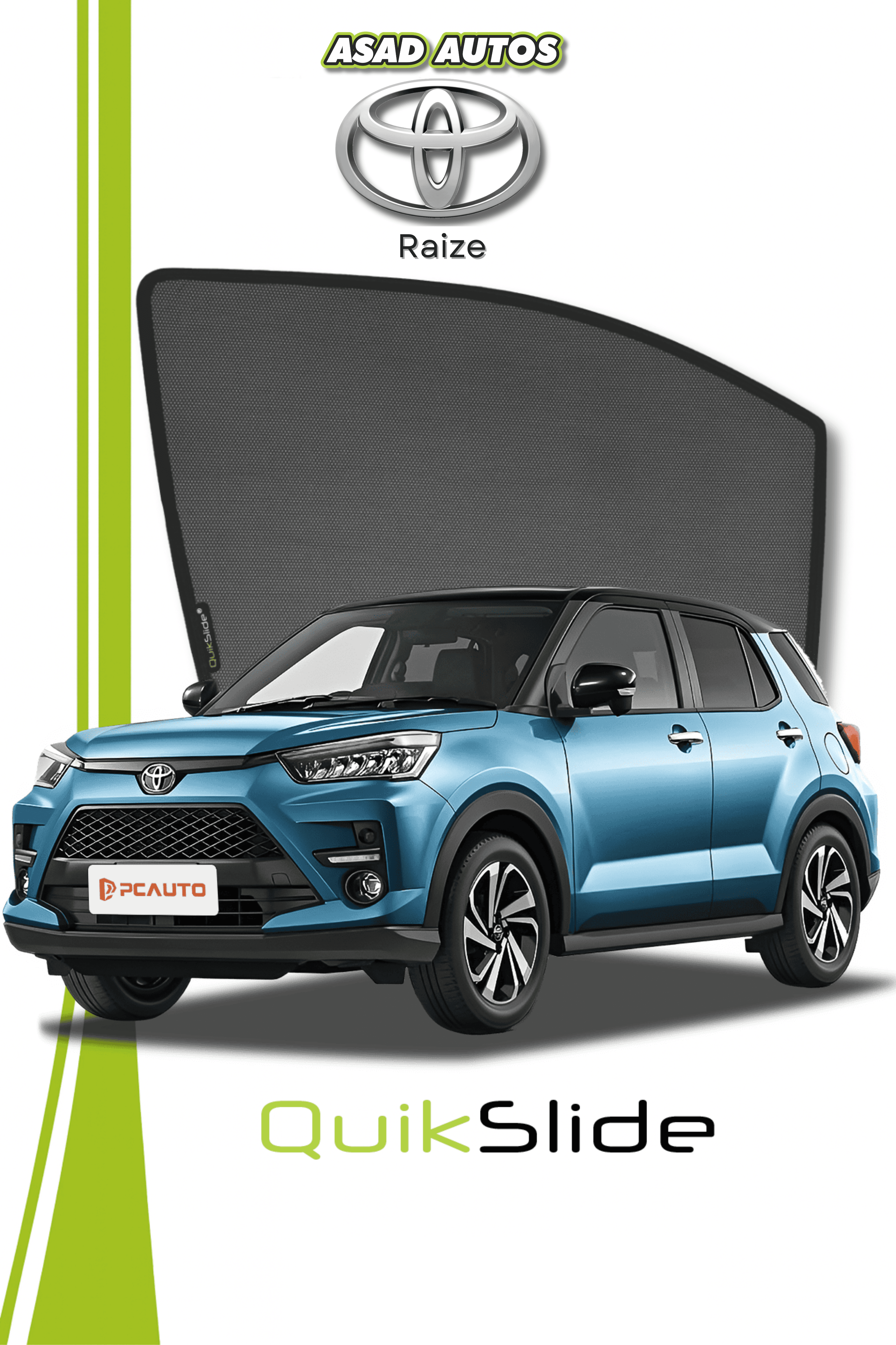 QS | QuikSlide Sun Shades for Toyota Raize | UV Protection | Custom Fit ...