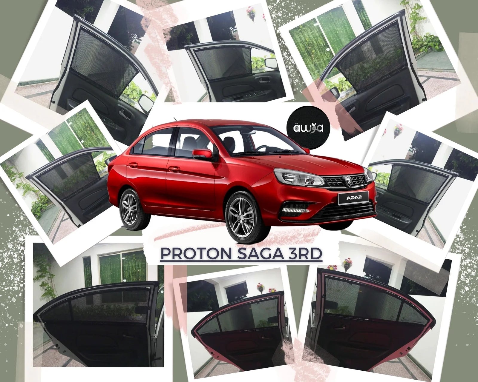 Awra Window Curtains Sun Shades (Car Pardy) for Proton Saga 2021 - 202 ...
