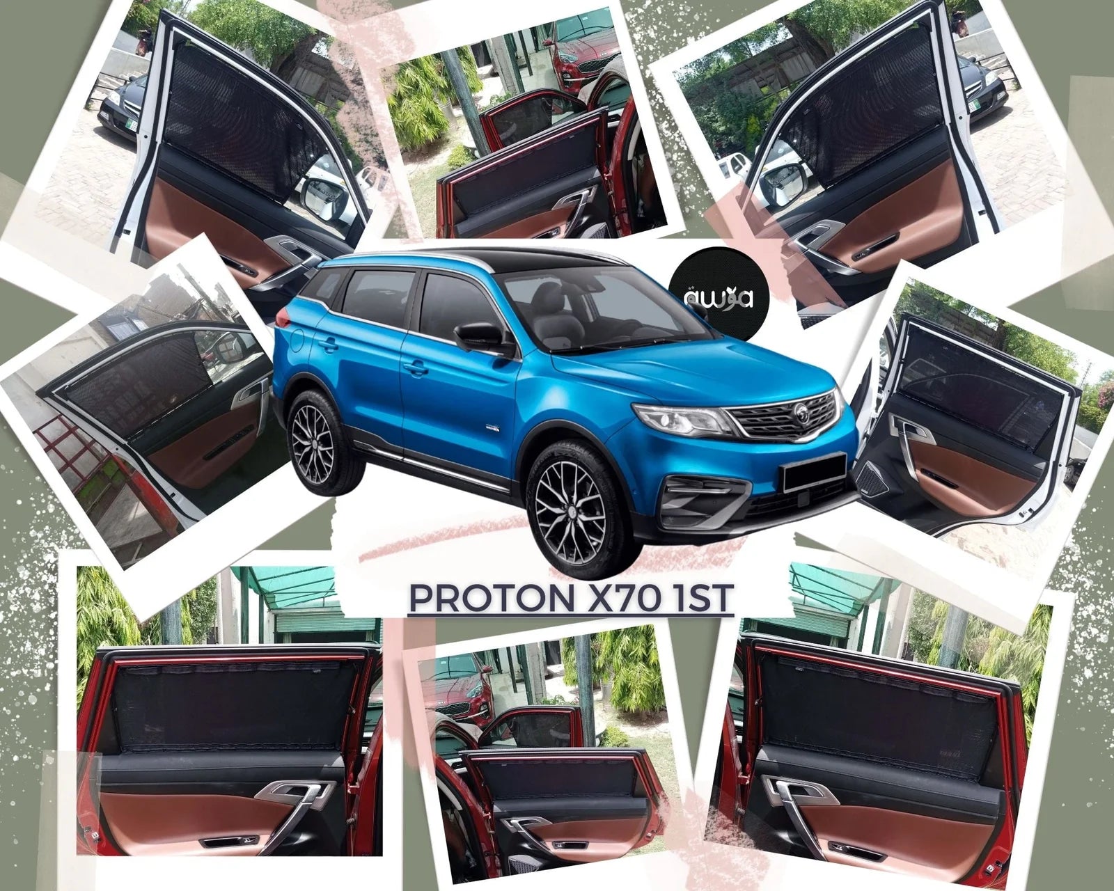 Awra Window Curtains Sun Shades (Car Pardy) for Proton X70 2020 - 2023 ...